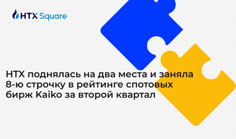HTX поднялась на два места и заняла 8-ю строчку в рейтинге спотовых бирж Kaiko за второй квартал